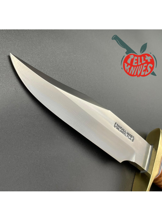 Randall Model 15 Airman Carbon Steel Stacked Leather Handle Brass Guard ...