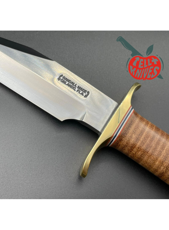 Randall Model 15 Airman Carbon Steel Stacked Leather Handle Brass Guard ...