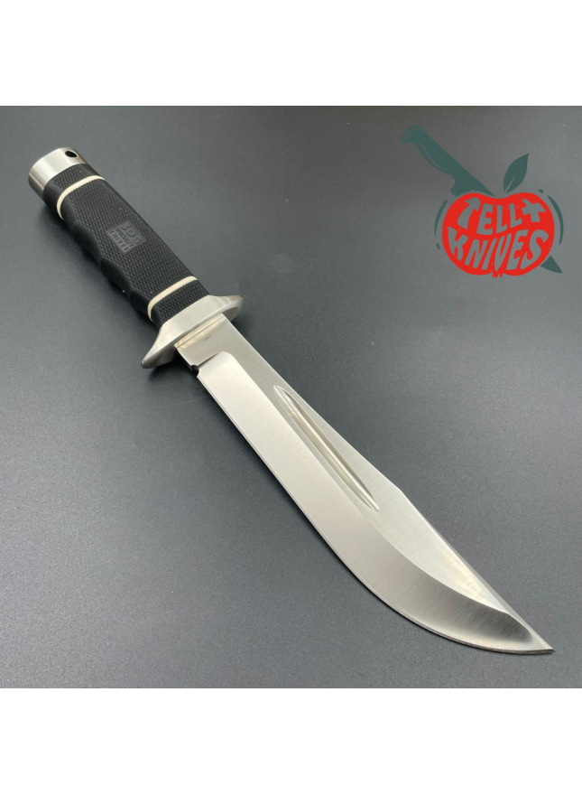 SOG Creed USMC FORCE RECON AUS8 steel satin finish Kraton handle black ...