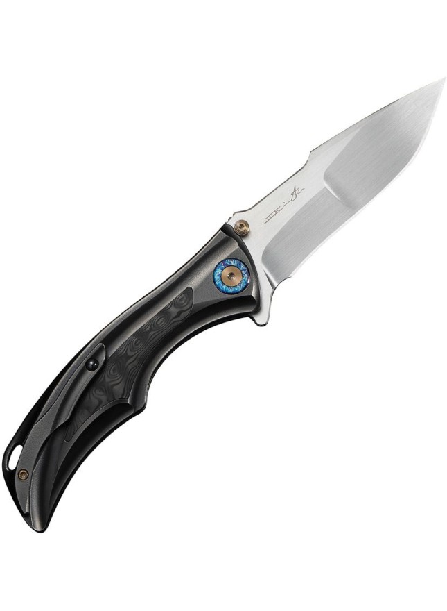 WEKNIFE Tighe Knife Satin Bohler M390 Blade Polished Gray Titanium ...