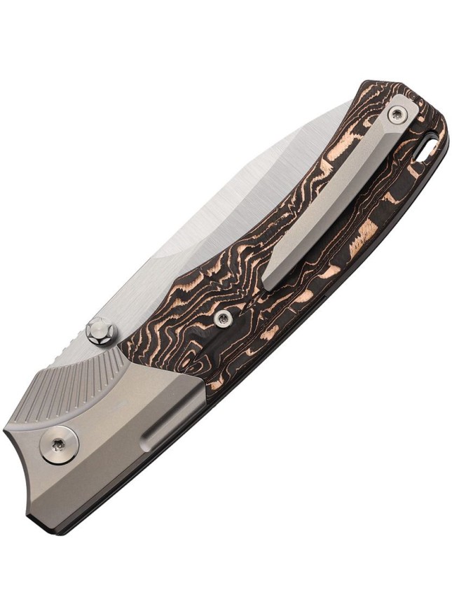 WD107 M390 premium steel Stonewash finish Titanium bolsters Copper foil ...