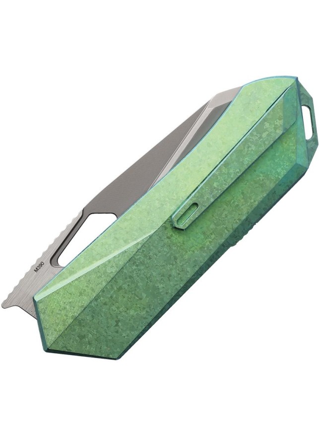 Remette Woodpecker M390 stainless steel bead blast finish blade Green ...