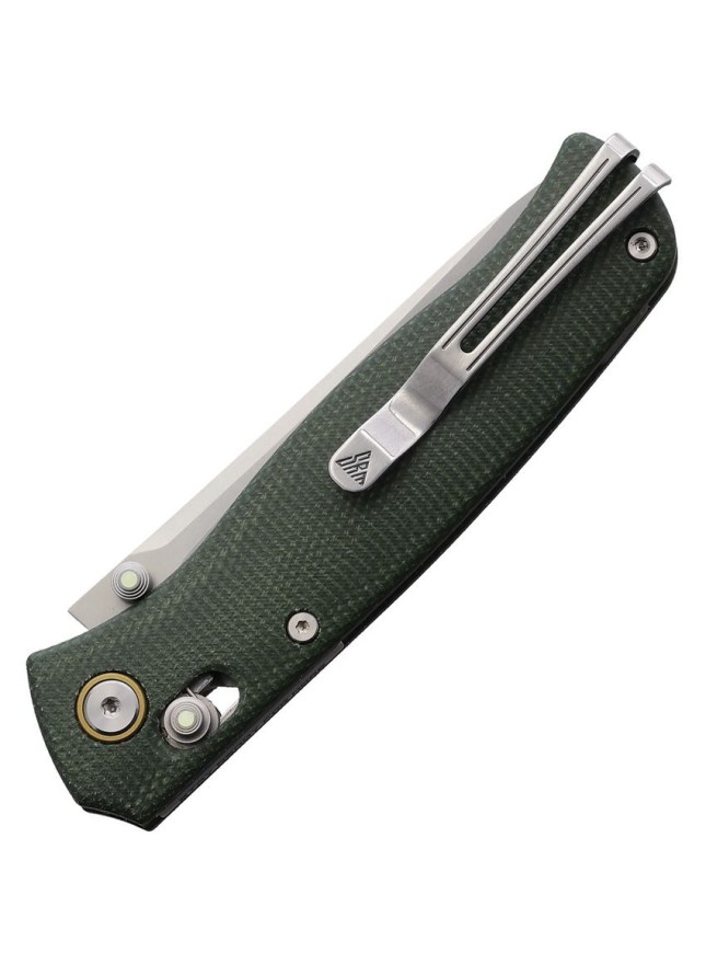 SRM Knives 255L Medal folding knife Laminated 140Cr steel blade Green ...