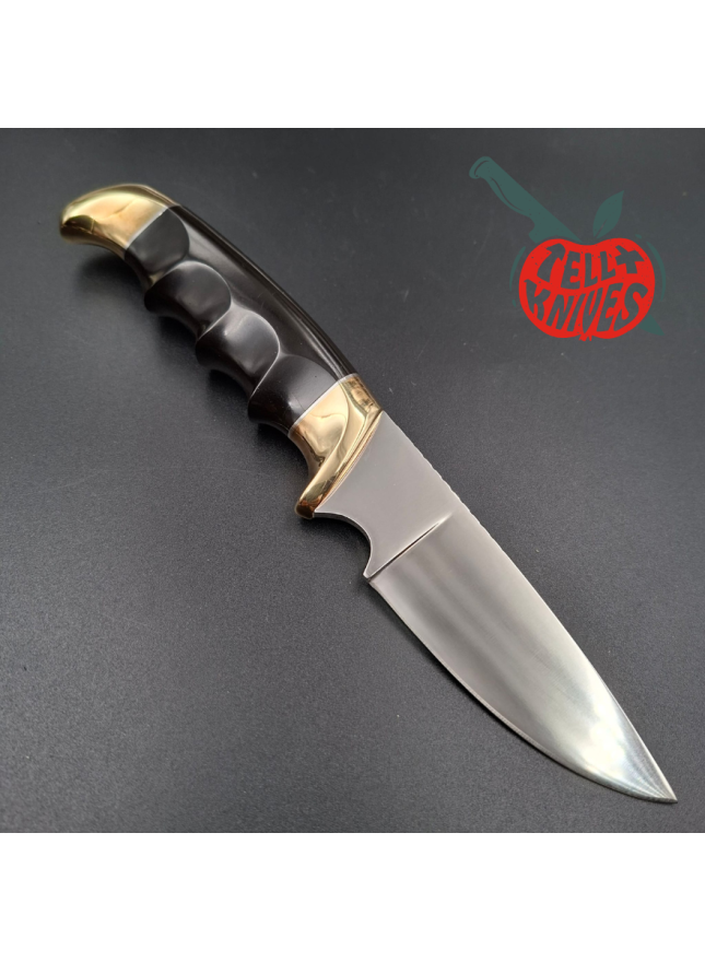 Kershaw fixed blade 1030 Hunter AUS8 stainless steel brass guard and ...