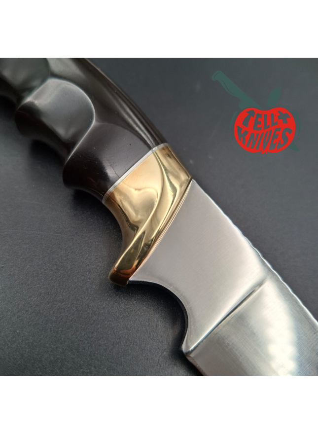 Kershaw fixed blade 1030 Hunter AUS8 stainless steel brass guard and ...