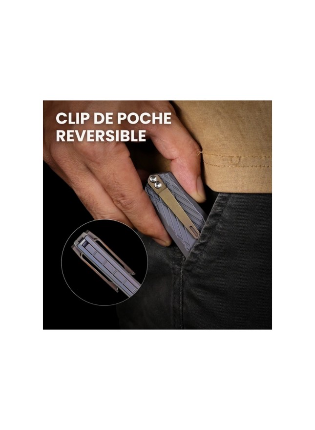 Remette Infinite Power M390 steel stonewash finish blade grey and gold ...