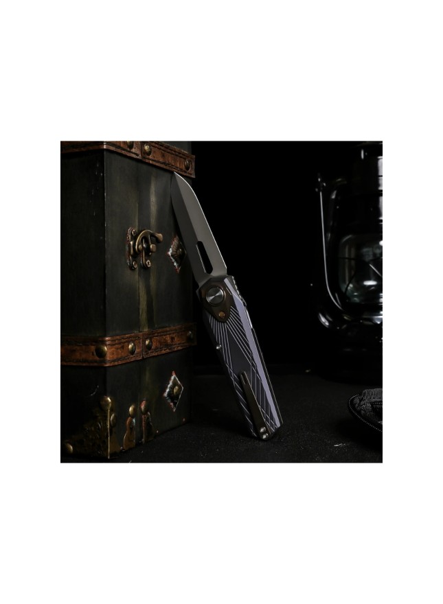 Remette Infinite Power M390 steel stonewash finish blade grey and gold ...
