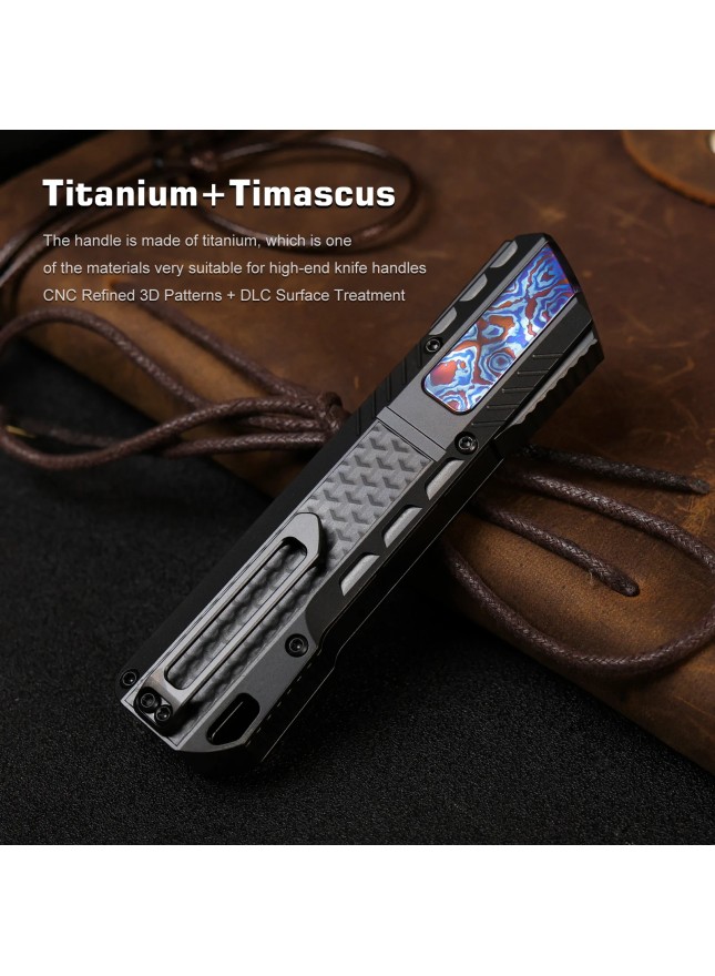 Remette Leopard Knife M390 premium steel black DLC finish blade black ...