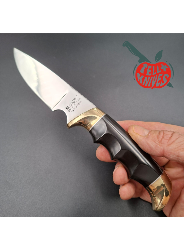 Kershaw fixed blade 1030 Hunter AUS8 stainless steel brass guard and ...