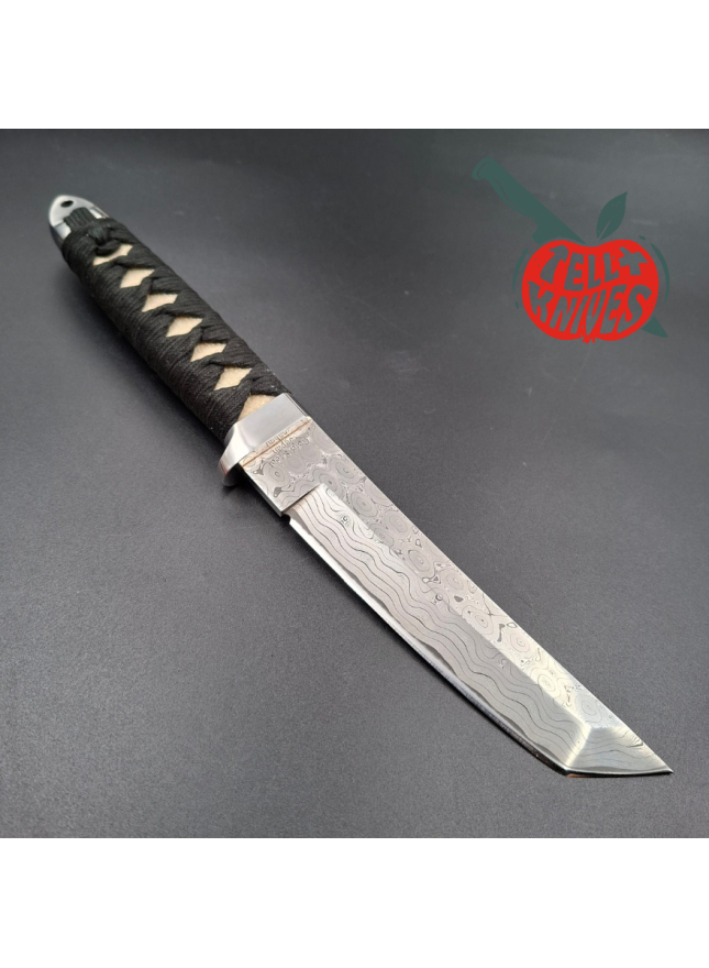 Cold Steel 1998 Imperial Tanto Full Tang Damascus Blade white rayskin ...