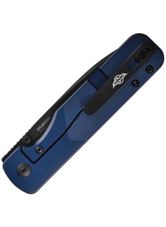 Oknife Duron Framelock Black PVD Nitro V Steel Blade Navy Blue OAL ...