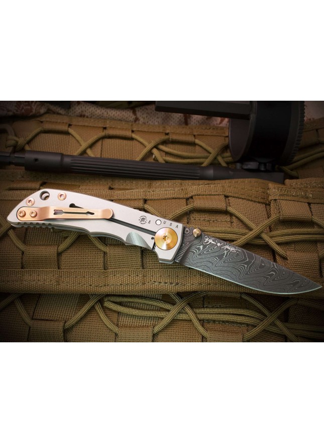 Spartan-Harsey Folder 3.25 Chad Nichols Damascus Bronze