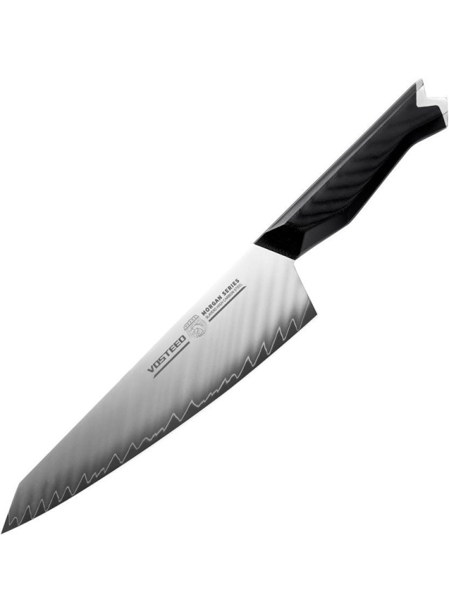 Morgan 8" Chef's Knife SAN MAI 9Cr18MoV steel wave pattern G10 handle