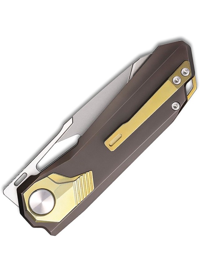 Peregrine Falcon Button Linerlock M390 steel Titanium handle