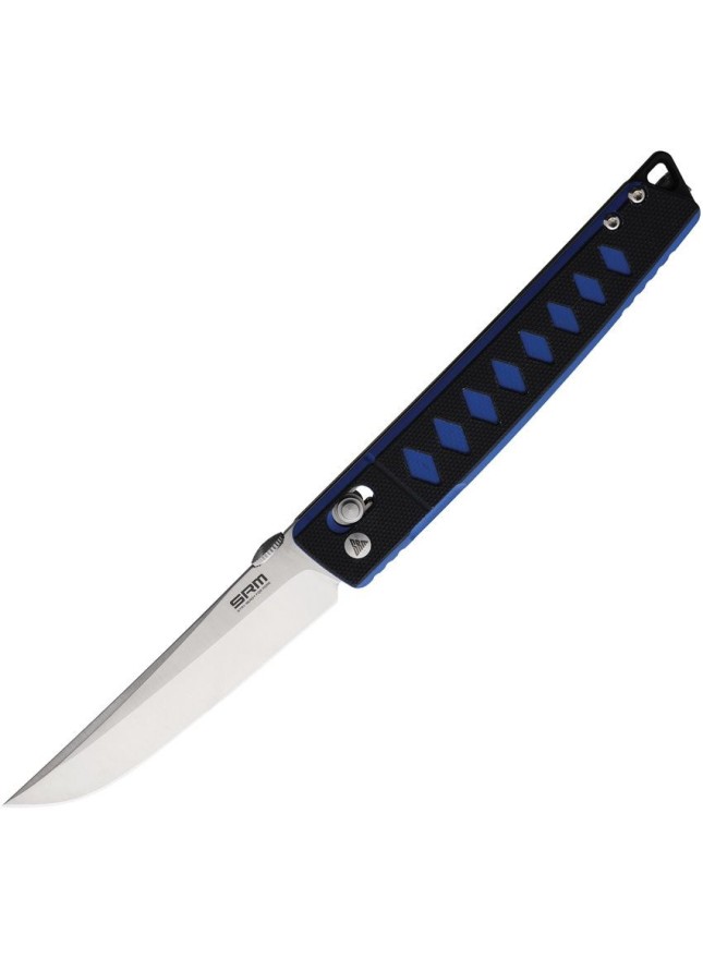 9215 Katana Folder Ambi Lock satin blade blue and black G10