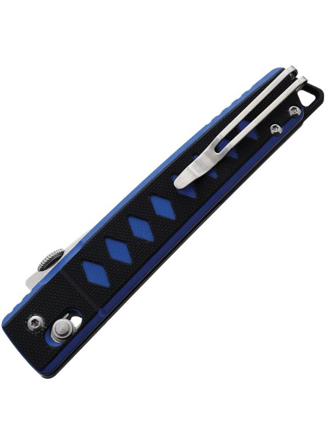 9215 Katana Folder Ambi Lock satin blade blue and black G10