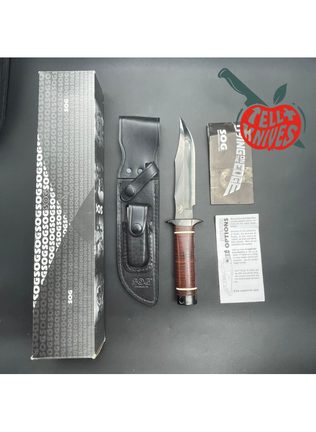 SOG - S1 Bowie II - 2005 Special Edition - AUS-8A steel black leather ...