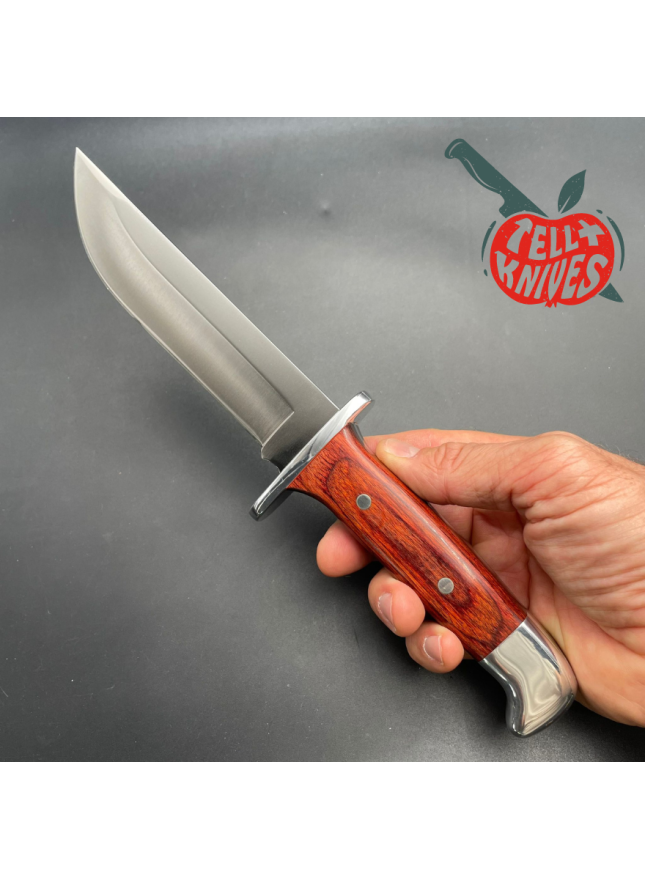 BUCK 124 Frontiersman 1989 - 420HC steel rosewood handle black leather ...