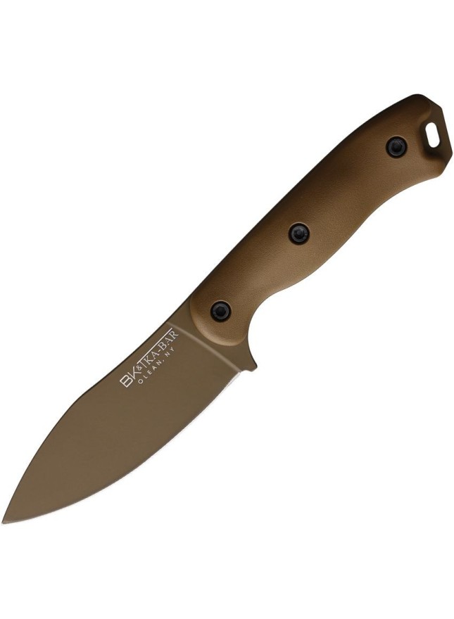 Nessmuk fixed blade 1095HC steel tan powder coated tan ultramid handle ...