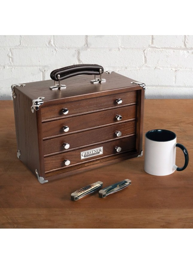 4 Drawer Mini Chest Dark Oak wood with lock