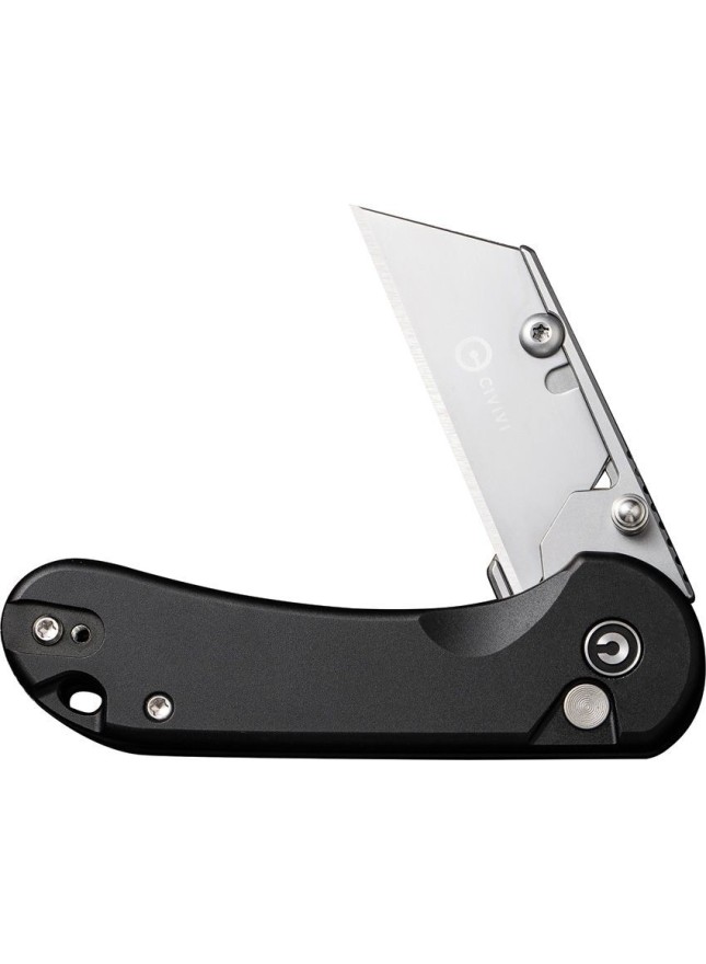 Elementum Utility Button Lock Black Aluminium