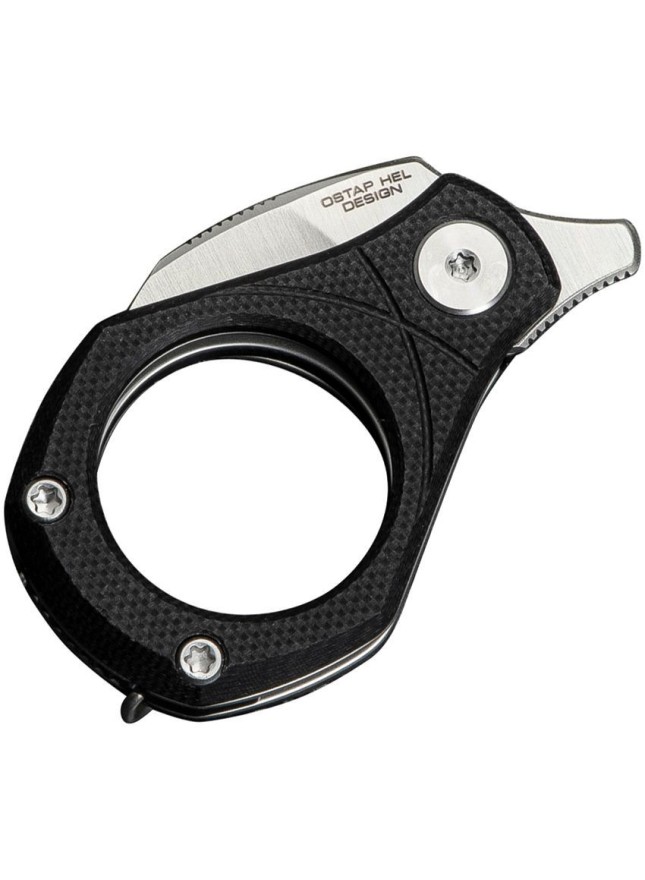 Pyrus Utility 14C28N steel Slip Joint Black G10 Ostap Hel Design