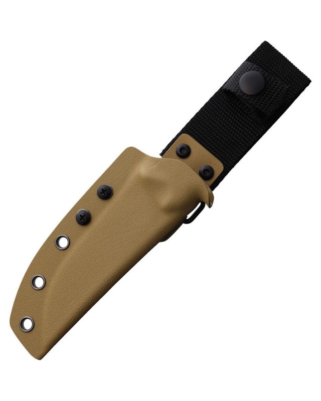 F186 full tang Fixed Blade knife tan coated D2 steel Brown micarta handle tan ABS sheath with ...