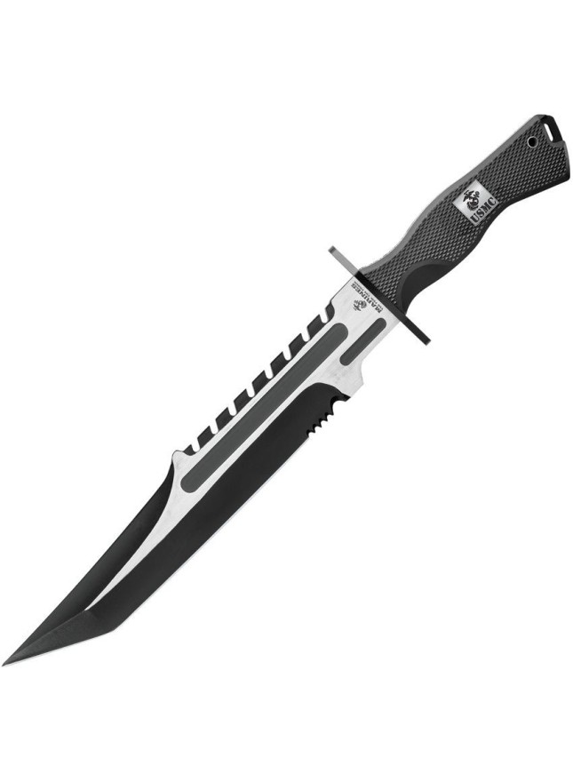 USMC Operation Mako fighting knife two-tone finish sawback blade