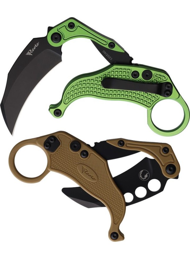 EXO-K Gravity Knife Karambit Button Lock Zombie Green Aluminium N690 ...