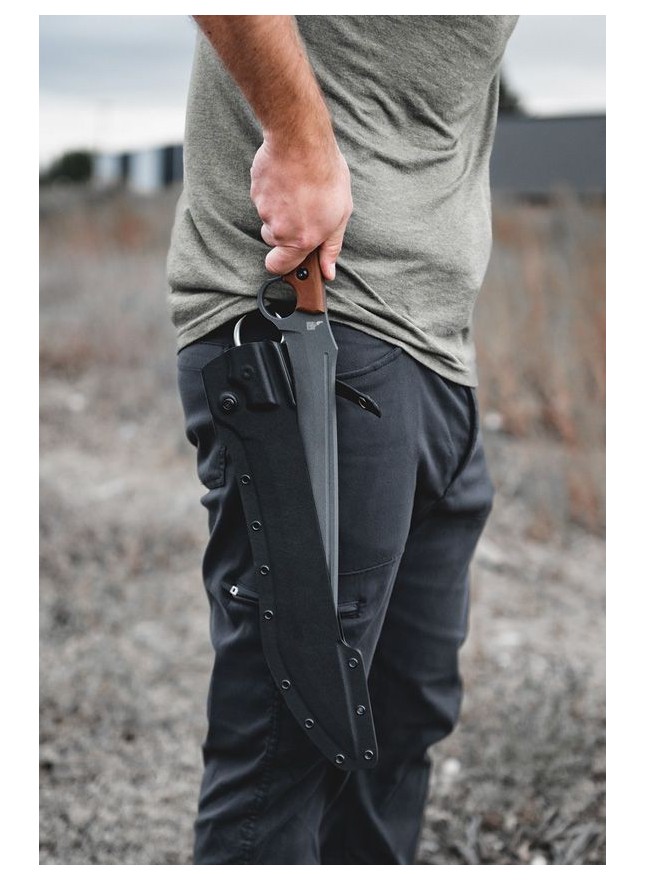 Lilith Full Tang 1095HC Machete tactical gunsmoke gray finish Tan Canva ...