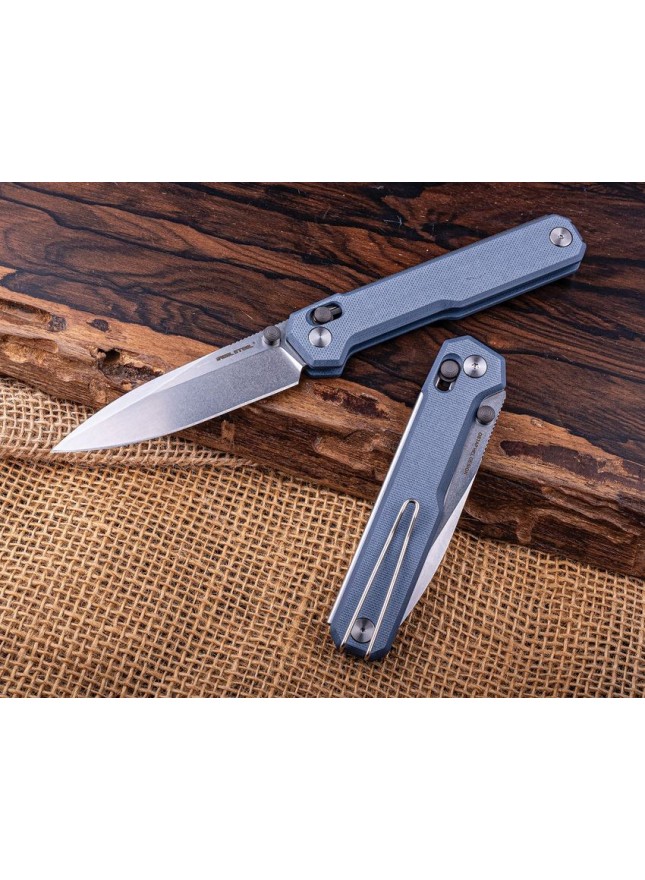 Perix Crossbar Lock Nitro-V steel stonewash finish Denim micarta handle ...