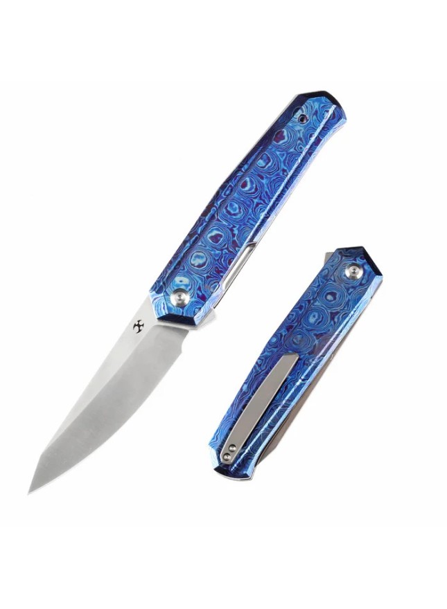 Integra S35VN steel satin finish Flipper Knife Timascus Handle JK ...