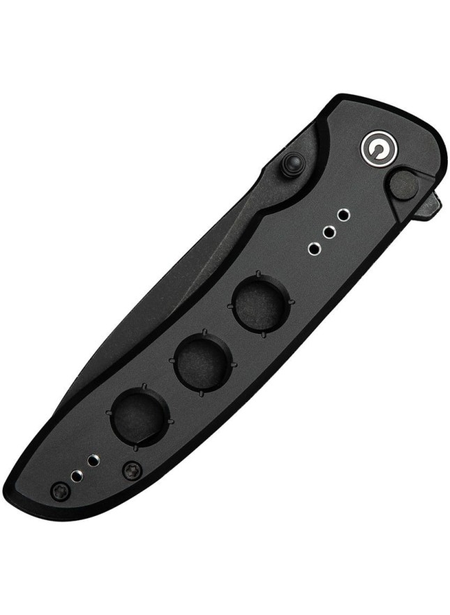 Hyperpulse folding knife 14C28N steel blade Blackwash finish Button ...