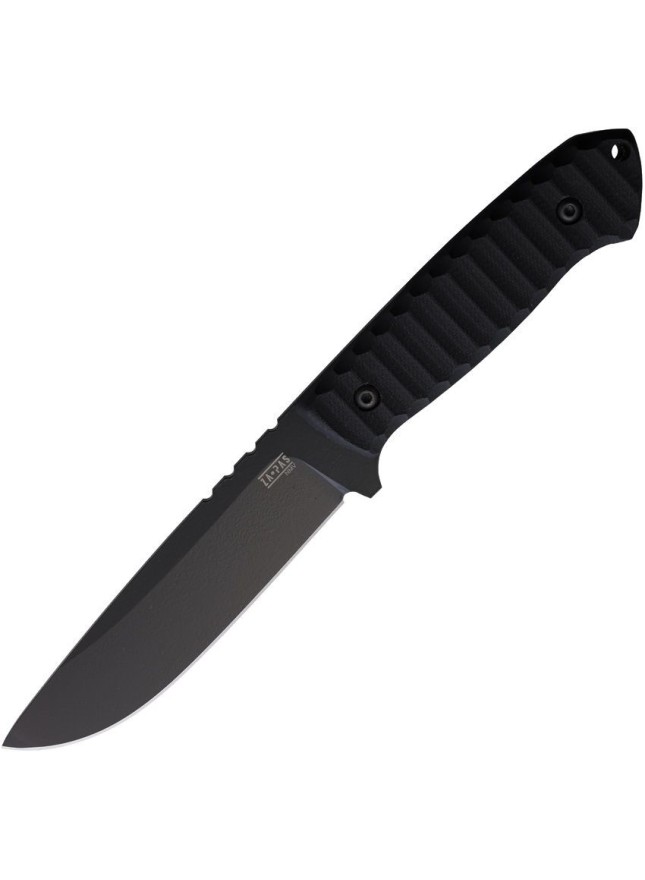 Ultra Outdoor Toxic Fixed Blade NMV carbon steel black G10 handle black ...